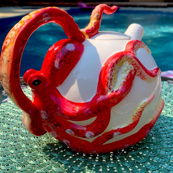Blue Sky Clayworks | Kitchen | New Blue Sky Clayworks Red Round Octopus ...